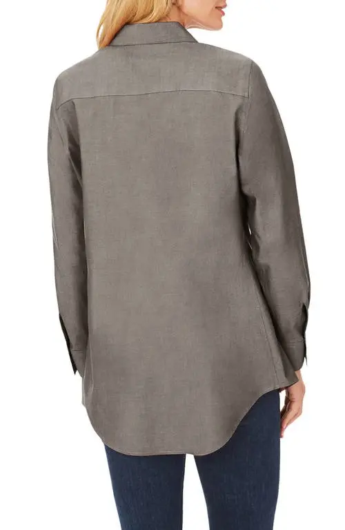 Foxcroft Cici Non-iron Tunic Blouse - Charcoal