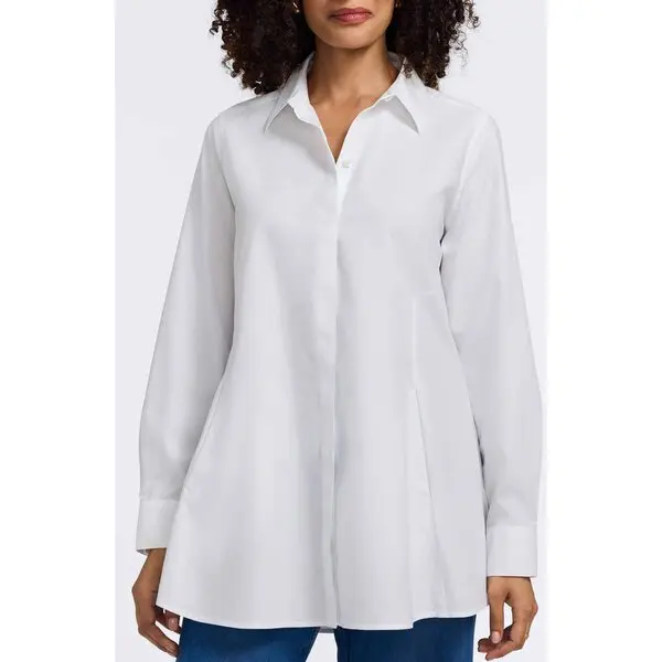 Foxcroft Cici Non-iron Tunic Blouse - White