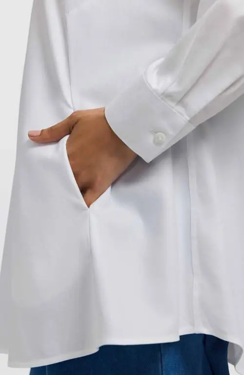 Foxcroft Cici Non-iron Tunic Blouse - White