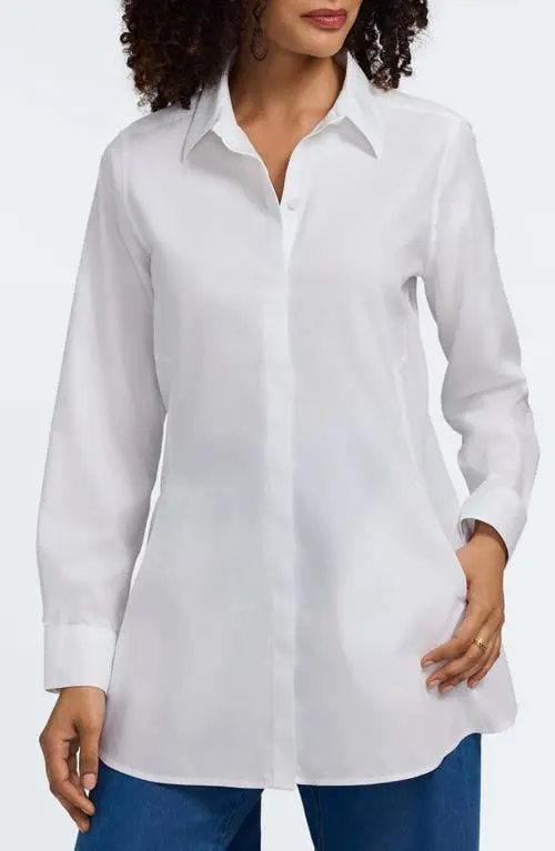 Foxcroft Cici Non-iron Tunic Blouse - White