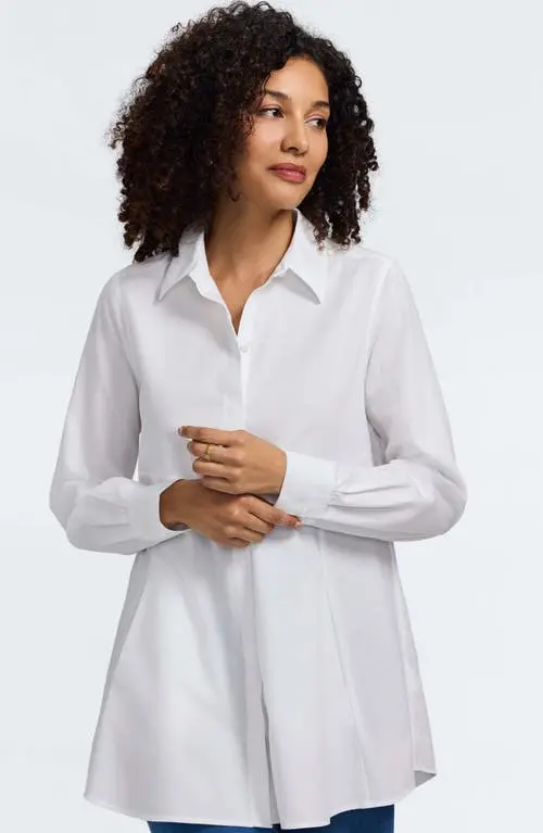 Foxcroft Cici Non-iron Tunic Blouse - White