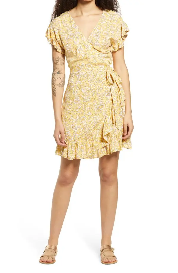 billabong golden light dress Billabong Women's In The Sky Mini Dress - White Cap main image 1