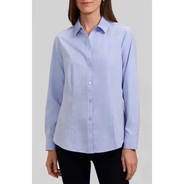 Foxcroft Dianna Non-iron Cotton Shirt - Blue Wave