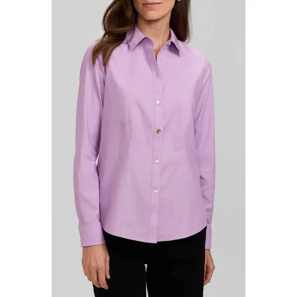 Foxcroft Dianna Non-iron Cotton Shirt - Soft Violet Purple