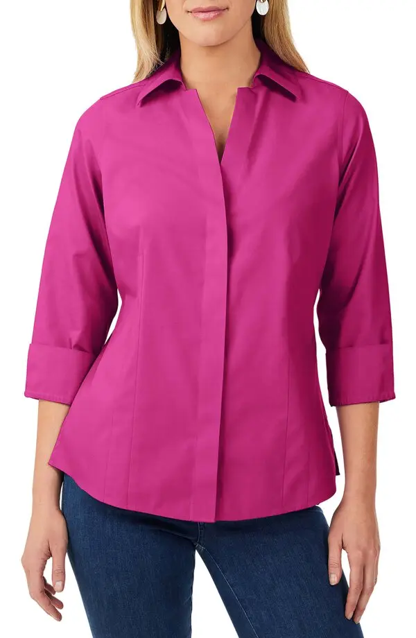 Foxcroft Taylor Fitted Non-iron Shirt - Fuchsia