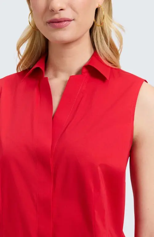 Foxcroft Taylor Non-iron Sleeveless Shirt - Simply Red
