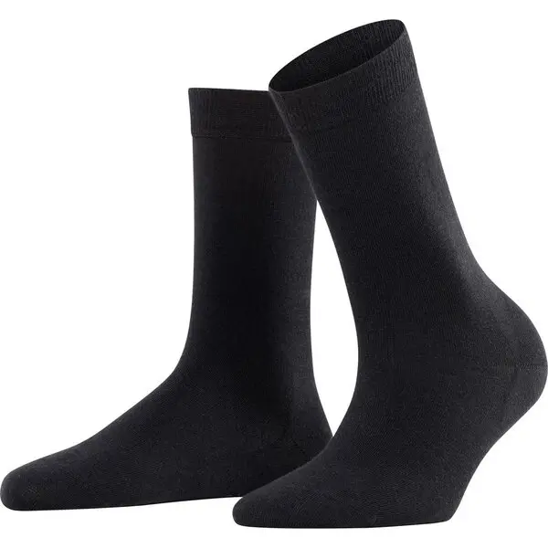 Falke Soft Merino Crew Socks - Black