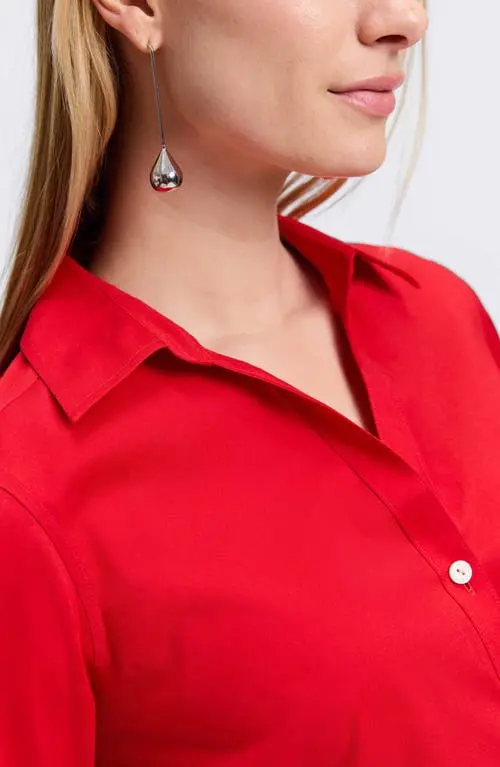 Foxcroft Mary Button-up Blouse - Simply Red