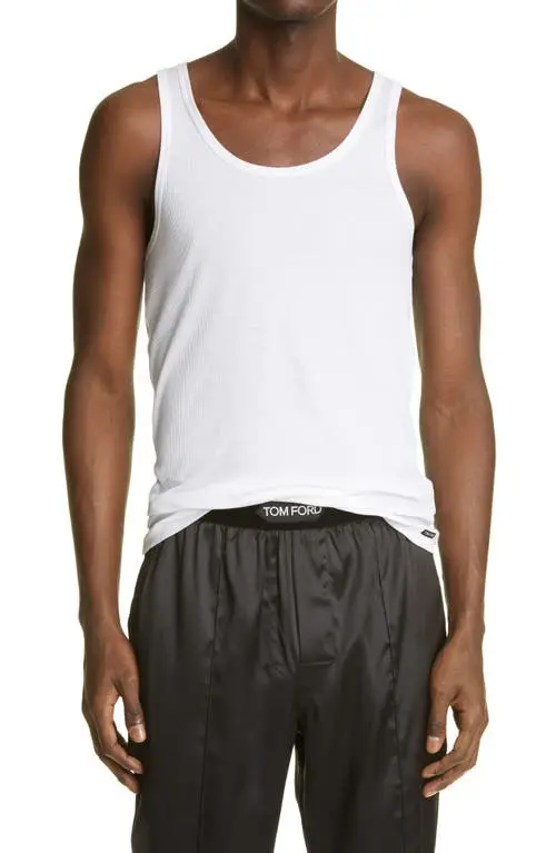 TOM FORD Ribbed Cotton-modal Tank Top - White