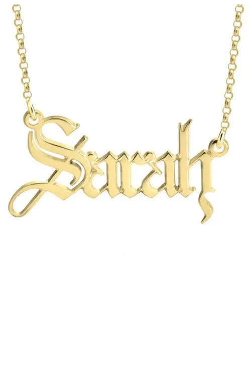 MELANIE MARIE Personalized Nameplate Pendant Necklace - Gold Plated