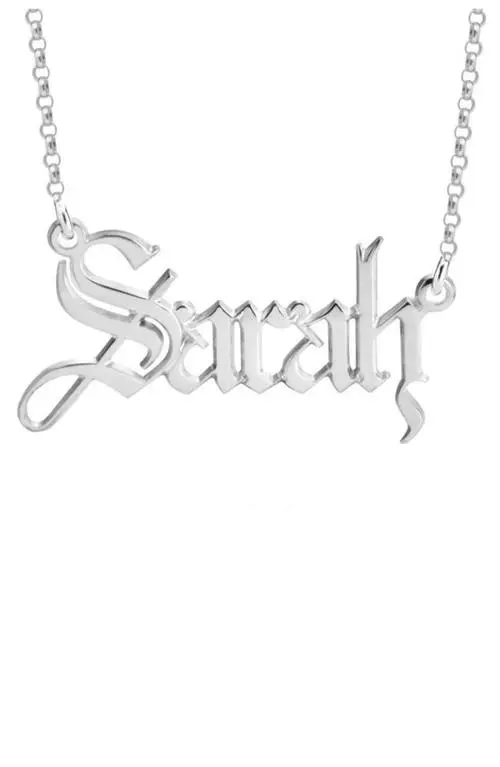 MELANIE MARIE Personalized Nameplate Pendant Necklace - Sterling Silver