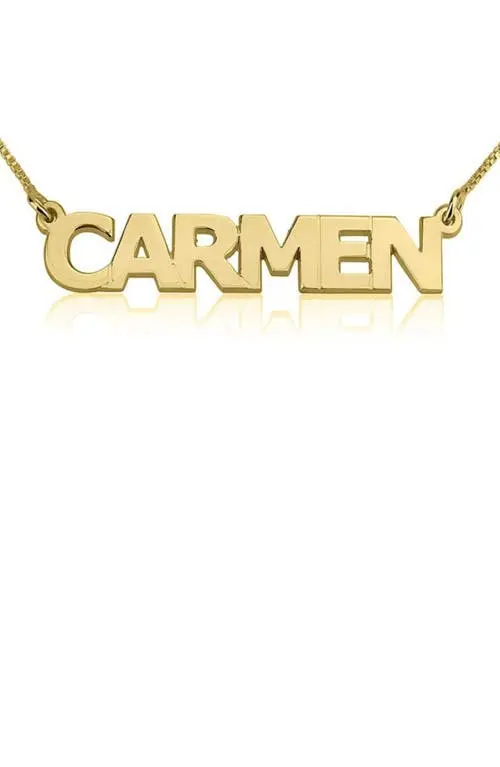 MELANIE MARIE Personalized Nameplate Pendant Necklace - Gold Plated