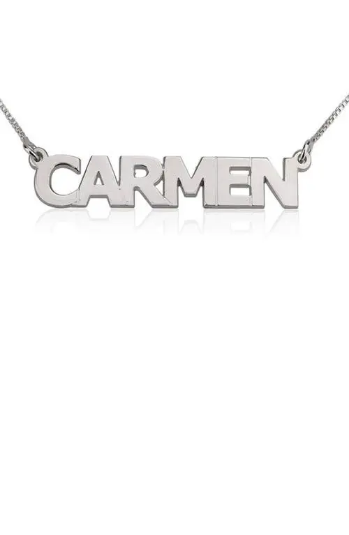 MELANIE MARIE Personalized Nameplate Pendant Necklace - Sterling Silver