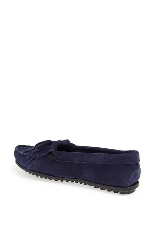 Minnetonka Kilty Suede Driving Shoe - Navy