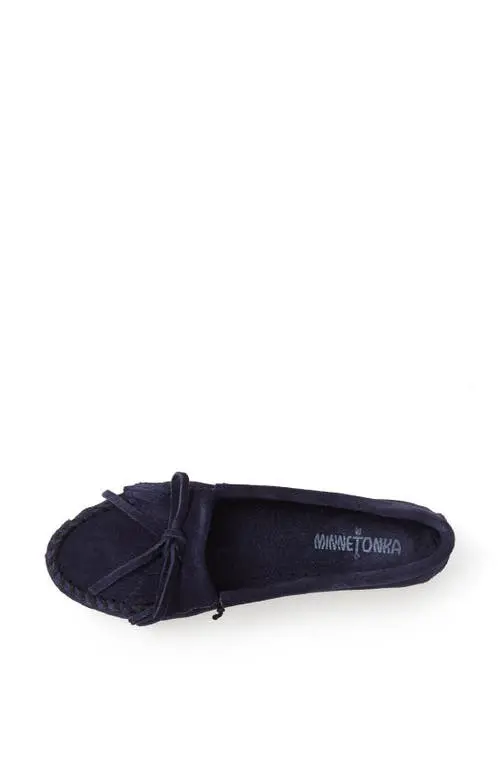 Minnetonka Kilty Suede Driving Shoe - Navy