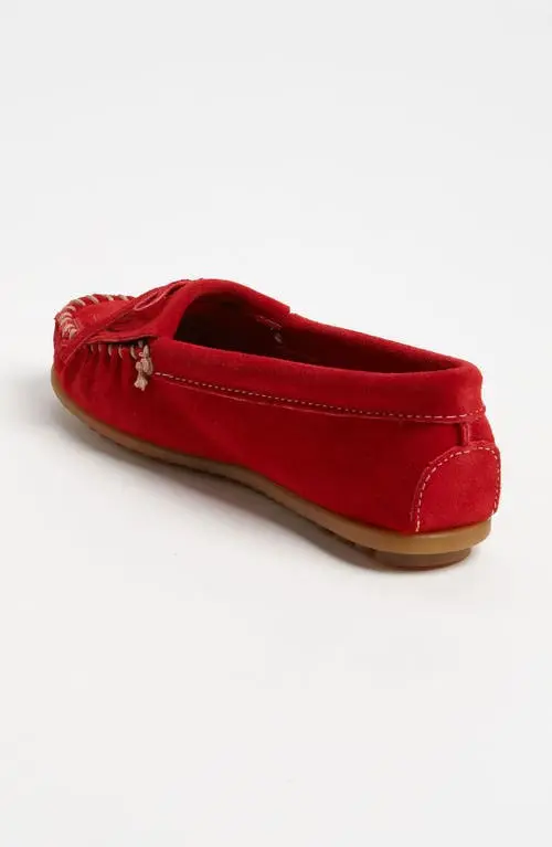 Minnetonka Kilty Suede Driving Shoe - Red