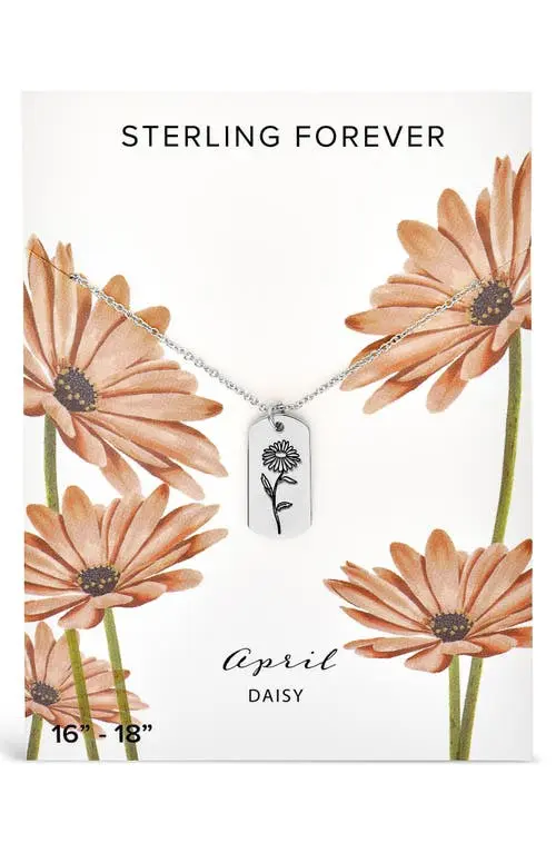 Sterling Forever Birth Flower Pendant Necklace - Silver/april