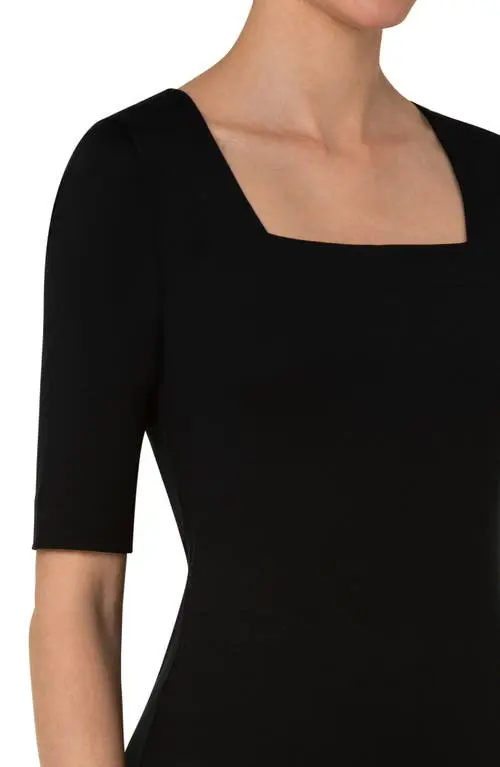 Akris Square Neck Jersey Tee - Blackdnu