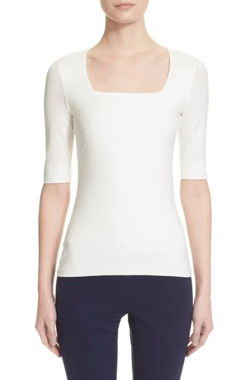 Akris Square Neck Jersey T-shirt - Off White