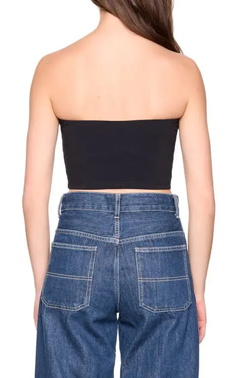 Susana Monaco Core Crop Tube Top - Black