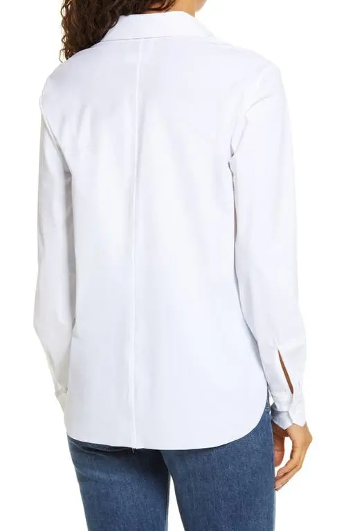 Lyssé Essentials Connie Slim Fit Button-up Shirt - White