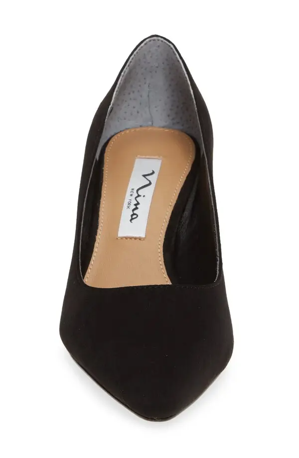 Nina Pointed Toe Pump - Black Suede