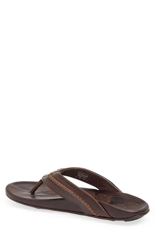 Olukai Mea Ola Flip Flop - Dark Java / Dark Java