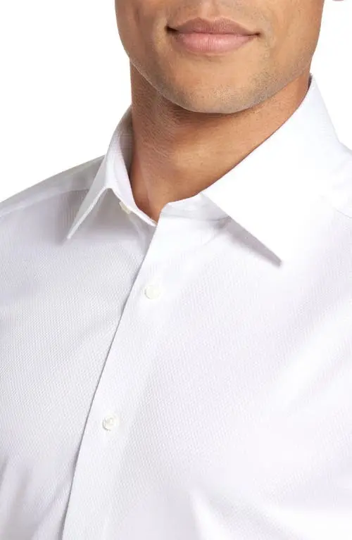 David Donahue Trim Fit Solid French Cuff Tuxedo Shirt