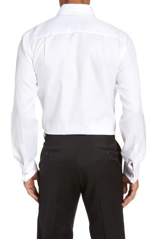 David Donahue Trim Fit Solid French Cuff Tuxedo Shirt