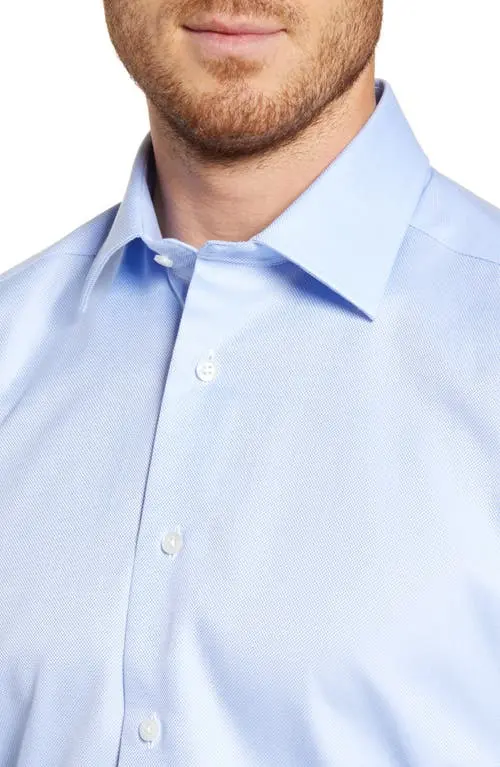 David Donahue Regular Fit Royal Oxford Dress Shirt - Sky
