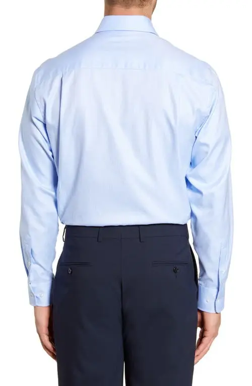 David Donahue Regular Fit Royal Oxford Dress Shirt - Sky