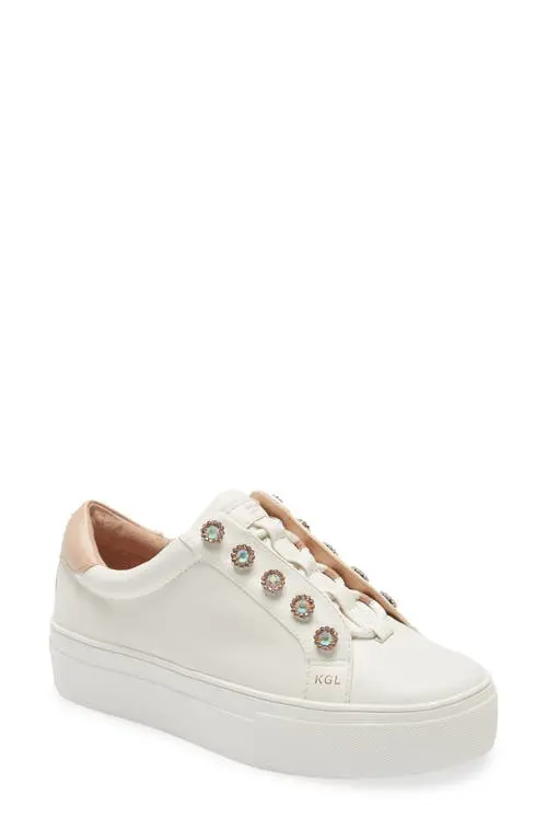 Kurt Geiger Liviah Platform Sneaker - White Leather