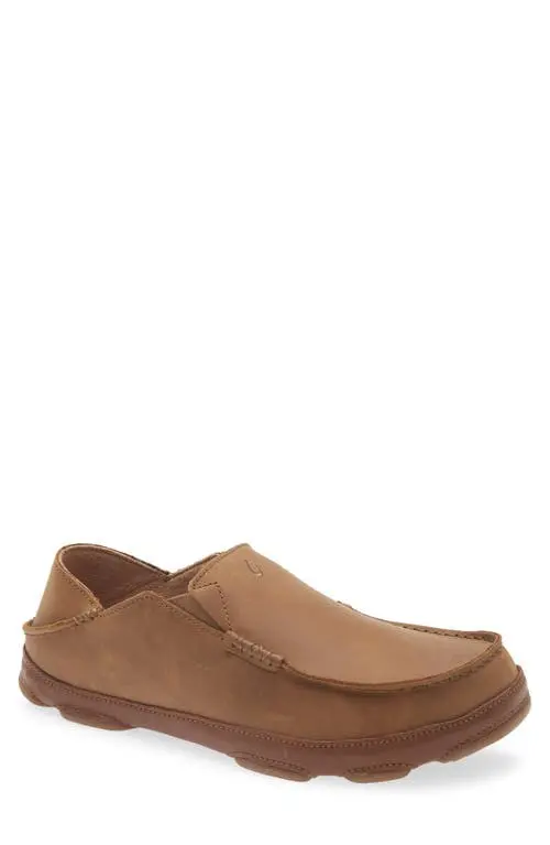Olukai Moloa Leather Slip-on Loafer - Ray/ Toffee