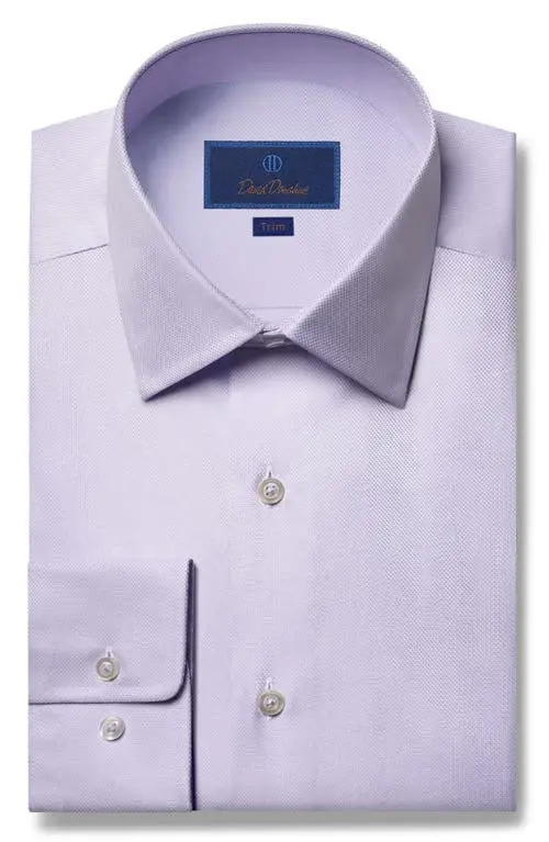 David Donahue Trim Fit Royal Oxford Dress Shirt - Lilac