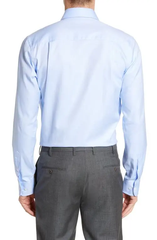 David Donahue Trim Fit Royal Oxford Dress Shirt - Sky