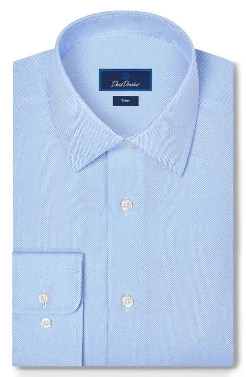 David Donahue Trim Fit Royal Oxford Dress Shirt - Sky