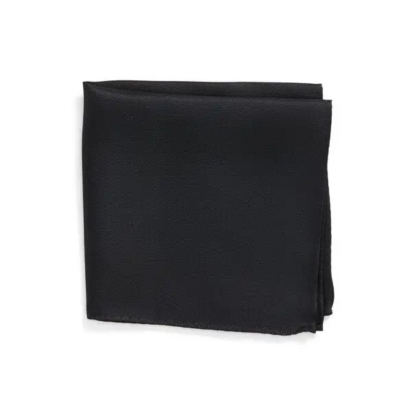 Nordstrom King Twill Silk Pocket Square - Black