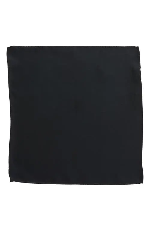 Nordstrom King Twill Silk Pocket Square - Black