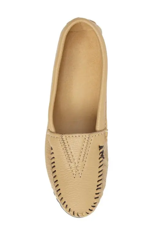 Minnetonka Deerskin Leather Loafer - Champagne