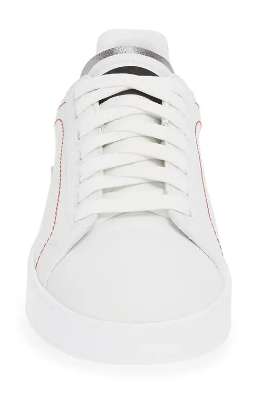 Dolce & Gabbana Portofino Leather Sneakers - White/silver