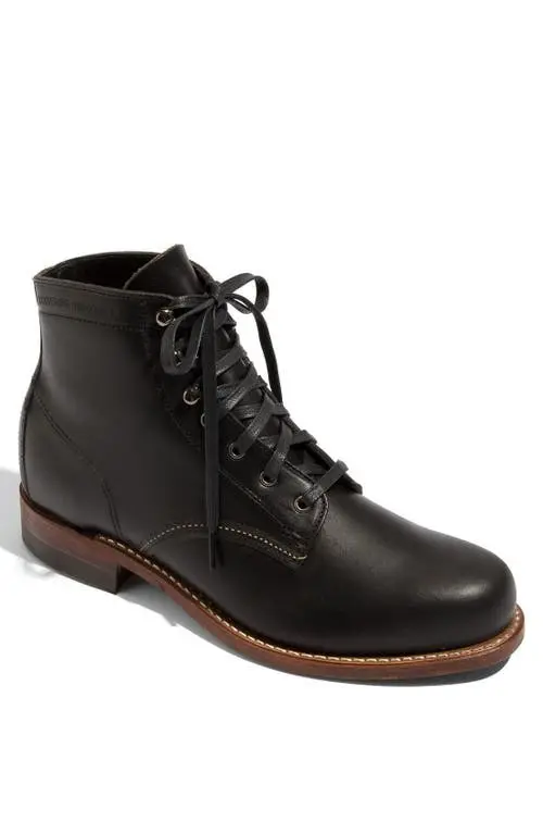 Wolverine 1000 Mile Plain Toe Boot - Black