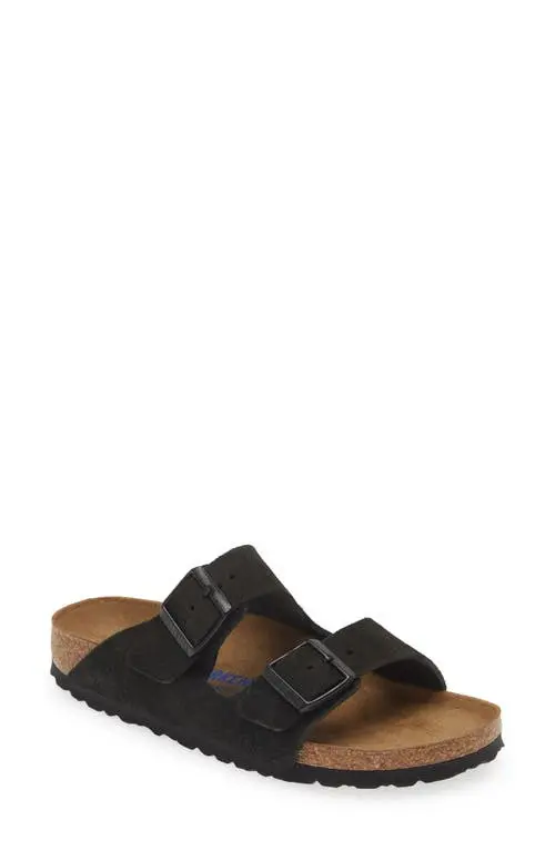 BIRKENSTOCK Arizona Soft Footbed Slide Sandal - Black Suede