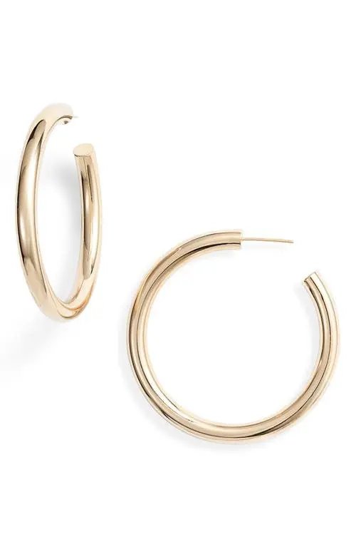 Jennifer Zeuner Jewelry Lou Medium Hoop Earrings - Gold Vermeil