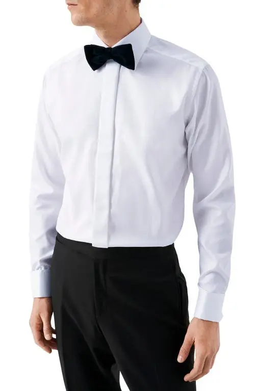 Eton Contemporary Fit Cotton Tuxedo Shirt - White