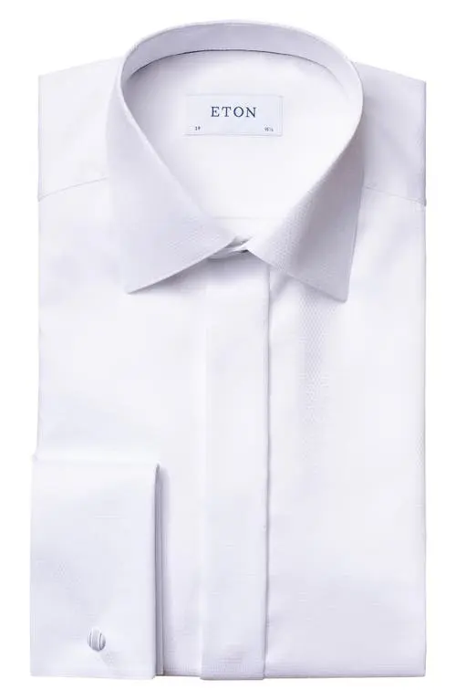 Eton Contemporary Fit Cotton Tuxedo Shirt - White