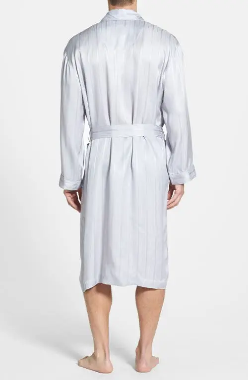 Majestic International Herringbone Stripe Silk Robe