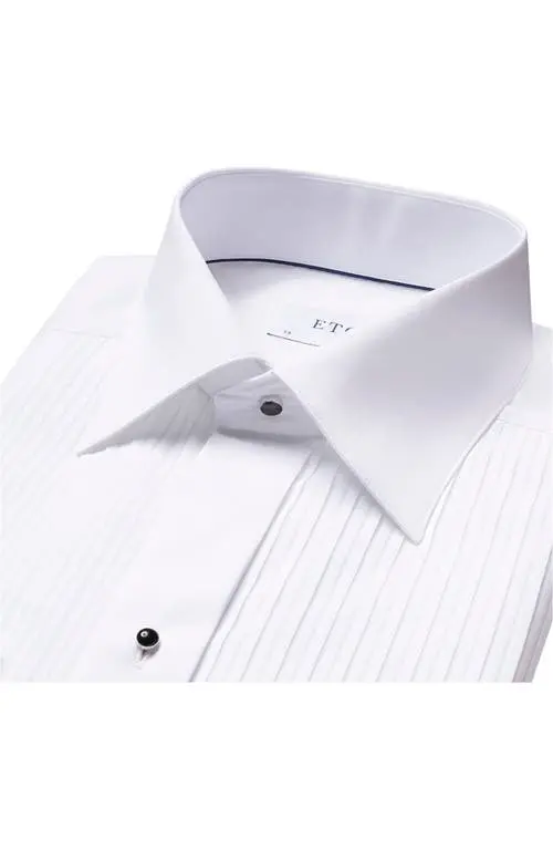 Eton Slim Fit Pleated Bib Tuxedo Shirt - White