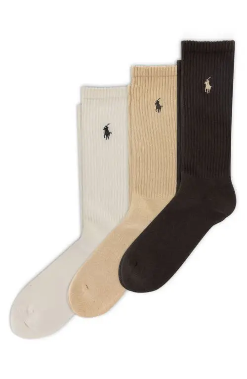 Polo Ralph Lauren 3-pack Crew Socks - Brown