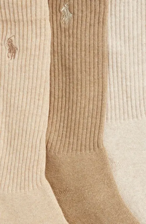 Polo Ralph Lauren 3-pack Crew Socks - Taupe/ Oyster/ Beige