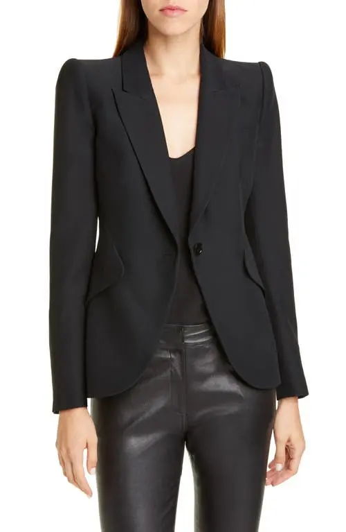 Alexander McQueen Leaf Crepe Jacket - Black